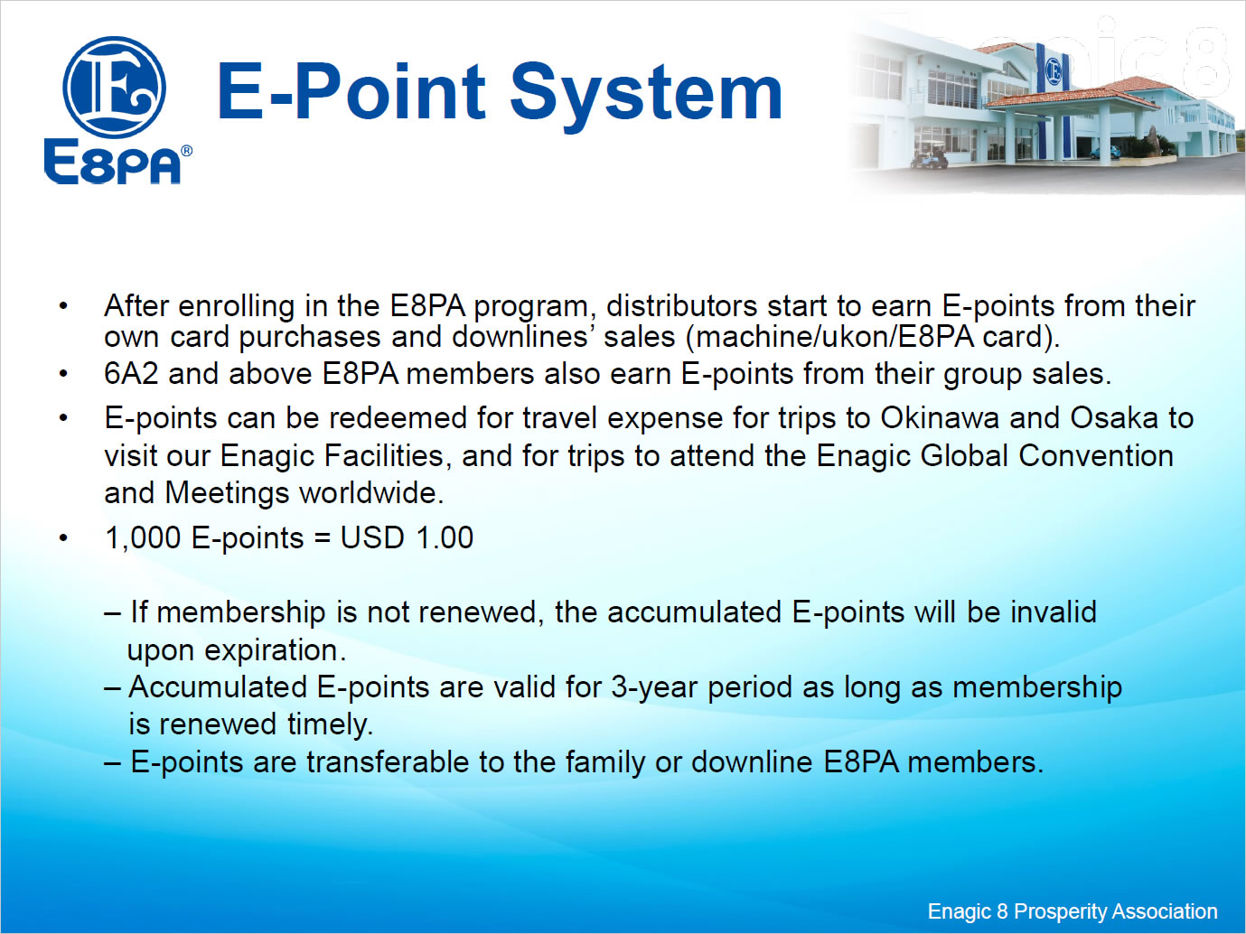 Enagic 8 Prosperity Association